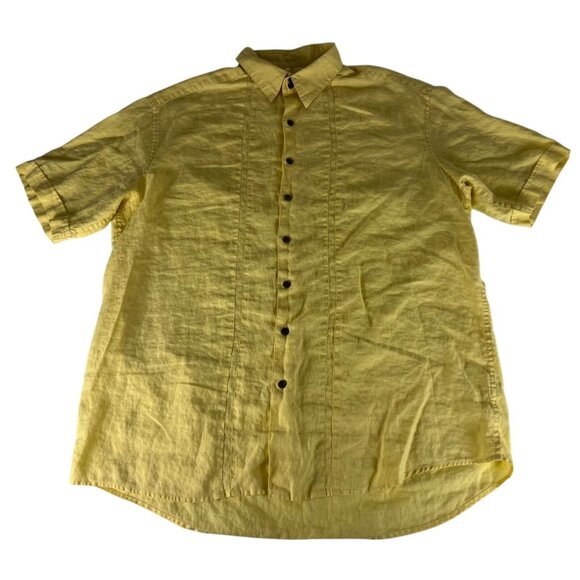 Axis | Shirts | Axis Linen Button Up Shirt Top Men 2xt Tall Yellow ...